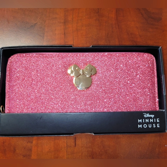 Disney | Bags | Pink Glitter Minnie Mouse Wallet | Poshmark